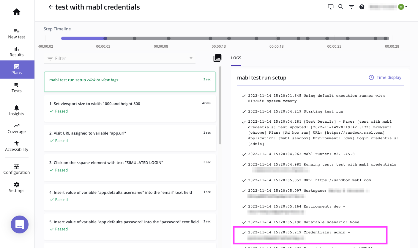 Mabl credentials – mabl help